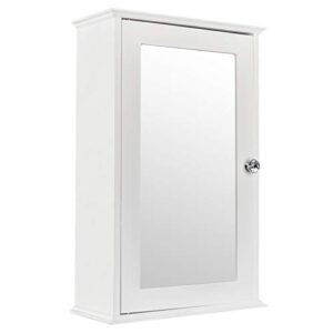 Ochine Wall Mount Bathroom Cabinet Medicine Cabinet Storage Organizer Single Door Mirror Indoor Bathroom Wall Mounted Cabinet Shelf White Large Storage Bathroom Medicine Cabinet Mirror Cabinet