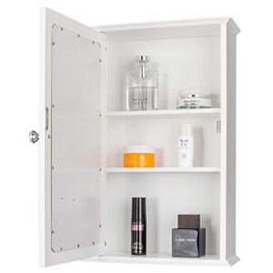 Ochine Wall Mount Bathroom Cabinet Medicine Cabinet Storage Organizer Single Door Mirror Indoor Bathroom Wall Mounted Cabinet Shelf White Large Storage Bathroom Medicine Cabinet Mirror Cabinet