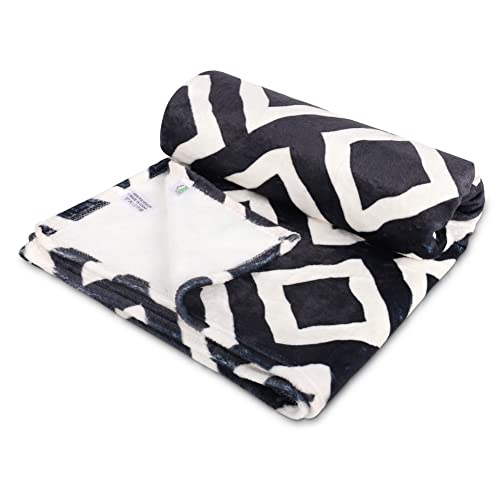 Luxsea Fleece Blanket,Soft Throw Blanket for Couch Sofa Bed,Black and White Checkered Blanket 60"x80", Lightweight Warm Flannel Throw Blankets for Winter and Spring,Queen Size Blanket