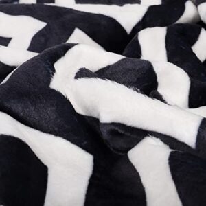 Luxsea Fleece Blanket,Soft Throw Blanket for Couch Sofa Bed,Black and White Checkered Blanket 60"x80", Lightweight Warm Flannel Throw Blankets for Winter and Spring,Queen Size Blanket