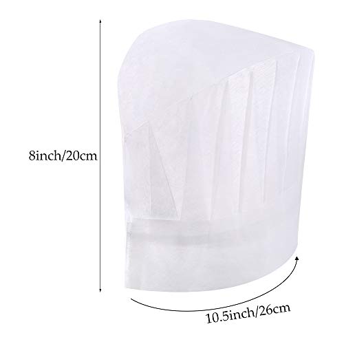 Sntieecr 30 Pack 8 Inch Kids White Paper Chef Hats, Chef Toques Kitchen Chef Caps for Cooking, Baking, Party Favors, Home Kitchen, School and Restaurant