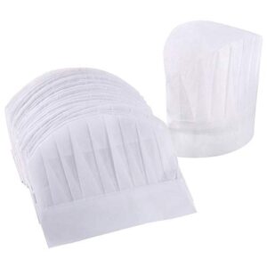 Sntieecr 30 Pack 8 Inch Kids White Paper Chef Hats, Chef Toques Kitchen Chef Caps for Cooking, Baking, Party Favors, Home Kitchen, School and Restaurant