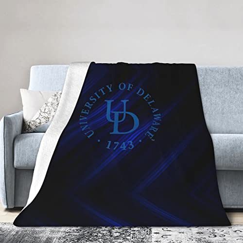 University of Delaware Logo Blanket Large Luxury Fleece Soft Anti-Static Anti-Pilling Flannel Bed Blanket