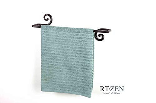 RTZEN Wrought Iron Bathroom Accessories Set, Decorative Hand Towel Bar and Body Towel Bar Hanger