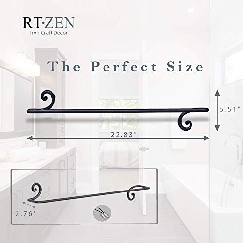 RTZEN Wrought Iron Bathroom Accessories Set, Decorative Hand Towel Bar and Body Towel Bar Hanger