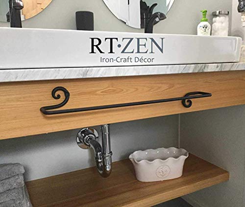 RTZEN Wrought Iron Bathroom Accessories Set, Decorative Hand Towel Bar and Body Towel Bar Hanger