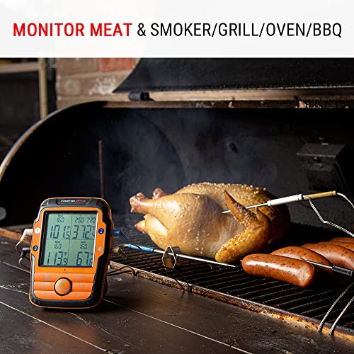 ThermoPro TP27 500FT Long Range Wireless Meat Thermometer for Grilling and Smoking with 4 Probes Smoker BBQ Grill Kitchen Food Cooking Thermometer for Meat