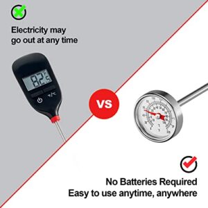 Instant Read Meat Thermometer for Grill and Cooking, Atimomiao Dial Food Thermometer with 5.5” Probe, Stainless Steel Kitchen Thermometer for Turkey, BBQ, Beef, Milk, Tea, Coffee, Drinks (1-Pcs)