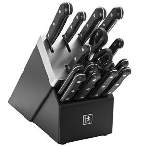 HENCKELS Solution Razor-Sharp 16-pc Self-Sharpening Knife Set, German Engineered Informed by 100+ Years of Mastery, Chefs Knife, Black