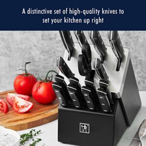 HENCKELS Solution Razor-Sharp 16-pc Self-Sharpening Knife Set, German Engineered Informed by 100+ Years of Mastery, Chefs Knife, Black