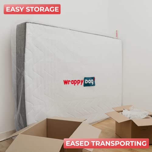 WRAPPYBAG® – Protective Plastic Mattress Bag — King / Cali-King Sizes — Waterproof, Anti-Tear Storage Bag — for House Moves, Storage and Transport