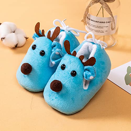 Baby Warm Shoes Fleece Warm Short Boots Shoes Fashion Printing Non Slip Breathable Nude Boots Boot Size 8 (Sky Blue, 11)