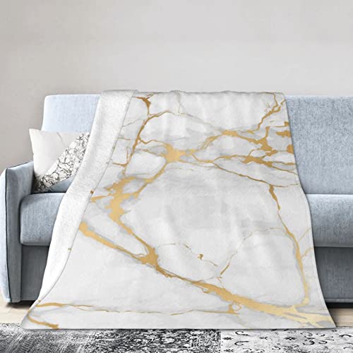 Perinsto Marble Texture Throw Blanket Ultra Soft Warm All Season Decorative Fleece Blankets for Bed Chair Car Sofa Couch Bedroom 50"X40"