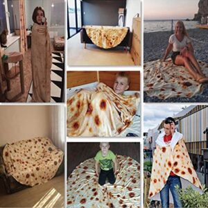 PHJK Food Pancakes Throw Blankets Soft Flannel Double Sided Wrap Blanket Giant Round Beach Towel Taco Blanket for Adult/Kids Diameter 80cm