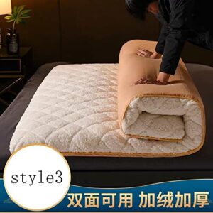 QQCC Mattress Topper Comfortable Soft Fold Tatami Mattress Adults Bedroom Mattress Topper Tatami Thick Warm Flannel Mattress Twin King Size (Color Classification : Style2, Size : 180x200cm)