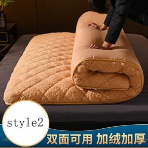 QQCC Mattress Topper Comfortable Soft Fold Tatami Mattress Adults Bedroom Mattress Topper Tatami Thick Warm Flannel Mattress Twin King Size (Color Classification : Style2, Size : 180x200cm)