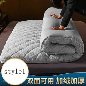 QQCC Mattress Topper Comfortable Soft Fold Tatami Mattress Adults Bedroom Mattress Topper Tatami Thick Warm Flannel Mattress Twin King Size (Color Classification : Style2, Size : 180x200cm)