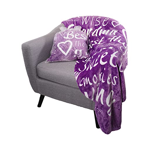 BlankieGram Grandmother Throw Blanket - Our Blankets and Throws Make The Ideal Gifts for Grandmother, Gifts for Women and for The Whole Family, Purple