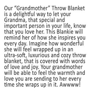 BlankieGram Grandmother Throw Blanket - Our Blankets and Throws Make The Ideal Gifts for Grandmother, Gifts for Women and for The Whole Family, Purple