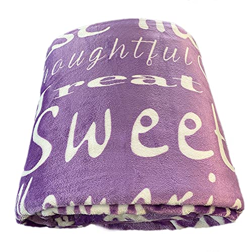 BlankieGram Grandmother Throw Blanket - Our Blankets and Throws Make The Ideal Gifts for Grandmother, Gifts for Women and for The Whole Family, Purple