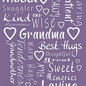 BlankieGram Grandmother Throw Blanket - Our Blankets and Throws Make The Ideal Gifts for Grandmother, Gifts for Women and for The Whole Family, Purple