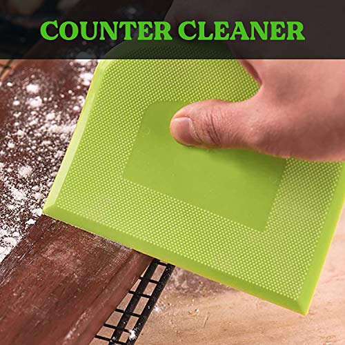 Dough Scraper Bench Scraper for Baking - SURDOCA 3 PCs BPA Free PE Plastic Flexible Bowl Scraper, Sharp Edge & Angles Dough Cutter. Anti-Slip Kitchen Baking Spatula Scraper, Best Baking Lovers' Gift