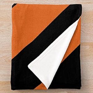 Princeton New Jersey Black & Orange Team Color Stripes Cute Pattern Print Sherpa Fleece Blanket Super Soft Blankets & Throws for Couch Warm Plush Throw Blanket Chair Sofa Fuzzy Cozy Blanket - Customi