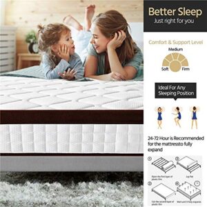 DreamQi Queen Hybrid Memory Foam Innerspring Mattress for Cool Sleep More Pressure Relief & Stronger Edge Support,12 Inch Innerspring Comfortable Mattress,Bed in a Box (Queen, 12inch)