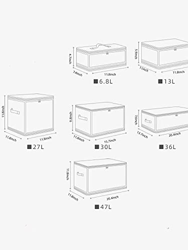 VBROS Foldable Transparent Storage Bin Reusable Stackable for Storing Clothes, Blankets, comforters, Sheets, Pillows and book storage (1 PCS) (20x12x12)