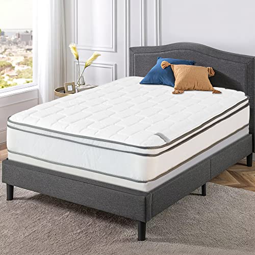 Zayton 10-Inch Medium Plush Eurotop Pillowtop Innerspring Fully Assembled Mattress And 8-Inch Wood Boxspring/Foundation Set Full