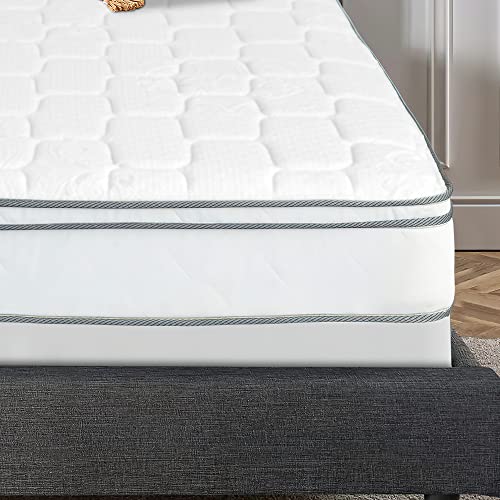 Zayton 10-Inch Medium Plush Eurotop Pillowtop Innerspring Fully Assembled Mattress And 8-Inch Wood Boxspring/Foundation Set Full