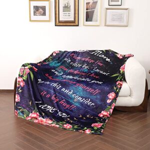 Gifts for Mom,Mom Blanket from Daughter Son, Mom Gift Soft Flannel Throw Blankets for Couch Bedroom Sofa Warm Blanket, Birthday for Mom (to Mom #02, 60"x80")