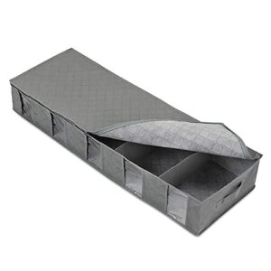 artificial flower storage organizer under bed storage box storage bag extra large clothing sorting (grey, one size)