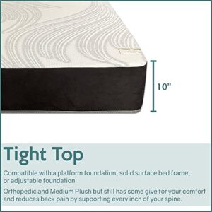 Mattress Solution Solution 10" Plush Memory Foam, Gel Bed Mattresses for Ultimate Comfort, Help Maintain Sleeping Position and Posture, Complete Body Support at Every Side, Full XL, Black and White