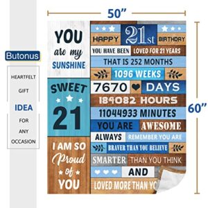 21st Birthday Decorations for Her Him,21st Birthday Gifts for Her,21 Year Old Birthday Gifts for Her Him,Best Gifts for 21 Year Old Male Female Bestie Sister Niece,21st Birthday Blnaket 60”x50”