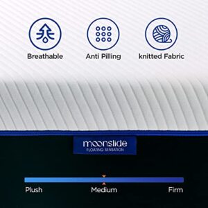 moonslide Memory Foam Mattress 10 Inch Queen Cooling Gel Cloud Feeling, 7 Zone High Density Certified Foam