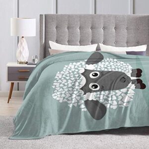 Delerain Cute Black Sheep Soft Throw Blanket 40"x50" Lightweight Flannel Fleece Blanket for Couch Bed Sofa Travelling Camping for Kids Adults