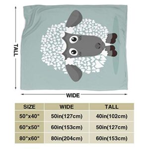 Delerain Cute Black Sheep Soft Throw Blanket 40"x50" Lightweight Flannel Fleece Blanket for Couch Bed Sofa Travelling Camping for Kids Adults