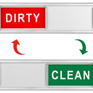 Dishwasher Magnet Clean Dirty Sign Shutter Only Changes When You Push It Non-Scratching Strong Magnet or 3M Adhesive Options Indicator Tells Whether Dishes are Clean or Dirty (Modern Silver)