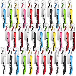 40 pieces wine key opener corkscrew wine opener waiter metal bottle wine opener heavy wine key fold beer corkscrew serrated foil cutter key for home restaurants bars waiter bartenders 8 colors