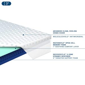 MOLECULE 3" Triple Zone PRO Pressure-Relieving Gel Memory Foam Mattress Topper, King