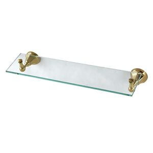 kingston brass ba4819bb metropolitan glass shelf, brushed brass