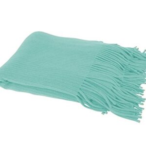 Fennco Styles Home Decor Faux Cashmere Soft Cozy Throw Blanket (Aqua)