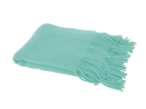 Fennco Styles Home Decor Faux Cashmere Soft Cozy Throw Blanket (Aqua)