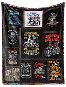 launchigo personalized motorcycle blanket, biker blankets, rider blanket. premium quality outdoor blanket. fleece throw biker blanket for birthday & christmas. (biker blanket 01, 60" x 80")