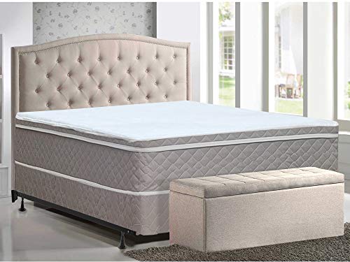 Mattress Solution 10-Inch Medium Plush Eurotop Pillowtop Innerspring Mattress and 8" Split Wood Boxspring/Foundation Set, with Frame, 75" X 48", 1