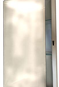 Jensen Medicine Cabinets Jensen 1459G Horizon Recessed Frameless Beveled Edge Mirror and Glass Shelves, Mirrored/White, 16 x 26