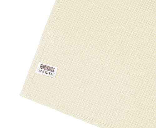 WOHNWOHL (Cream Throw Blanket I 100% Cotton I (60' x 80') Lightweight Waffle Pique Material I Square Airy Sofa Blanket I Easy-Care Summer and Fall Blanket for Every Room I Color: Cream