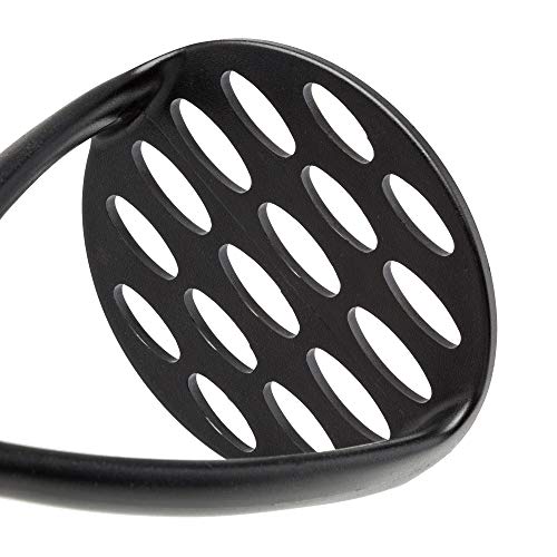 Cooking Light Potato Masher Sturdy and Heat Resistant, Safe for Non-Stick Cookware, Soft Grip Nylon Gadget, Black