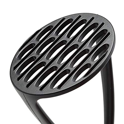 Cooking Light Potato Masher Sturdy and Heat Resistant, Safe for Non-Stick Cookware, Soft Grip Nylon Gadget, Black